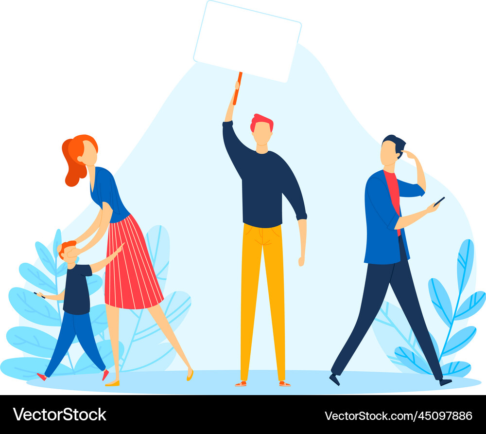 Social networks protest concept man holding Vector Image