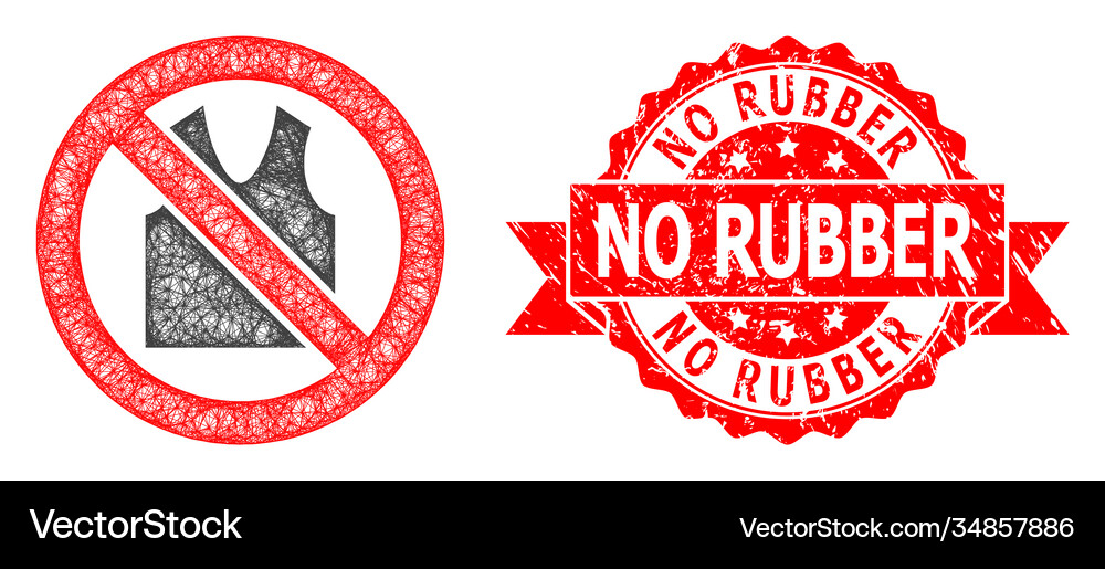 Textured no rubber stamp seal and net forbidden Vector Image