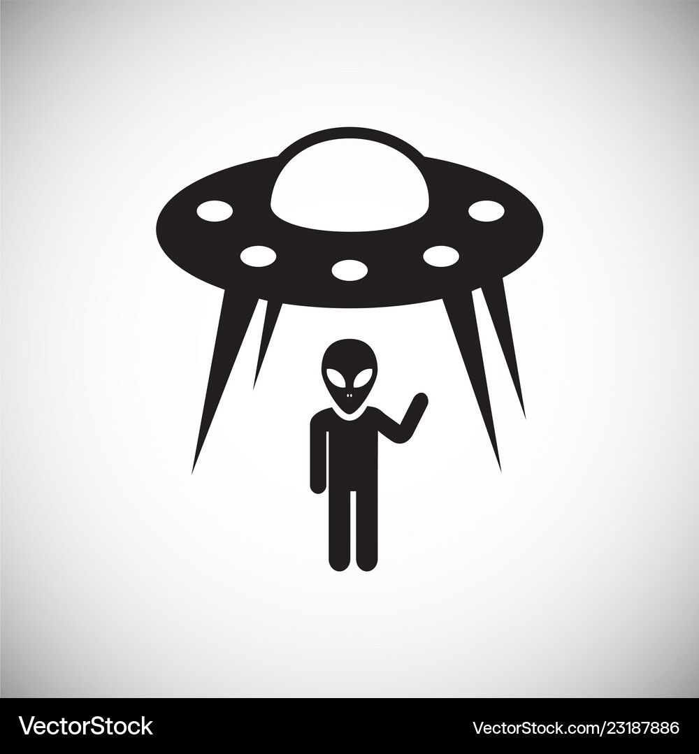 Ufo alien icon on white background for graphic Vector Image