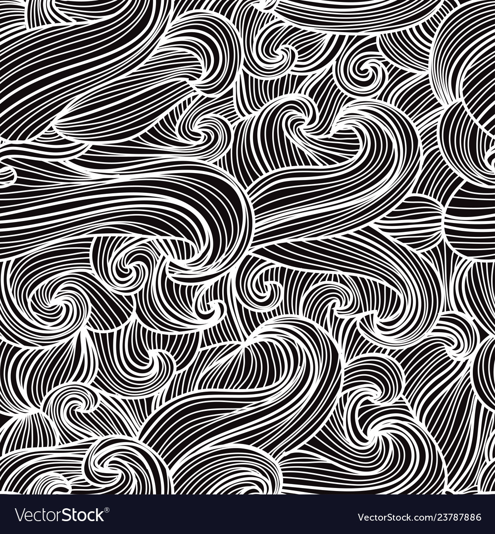 Waves seamless pattern Royalty Free Vector Image
