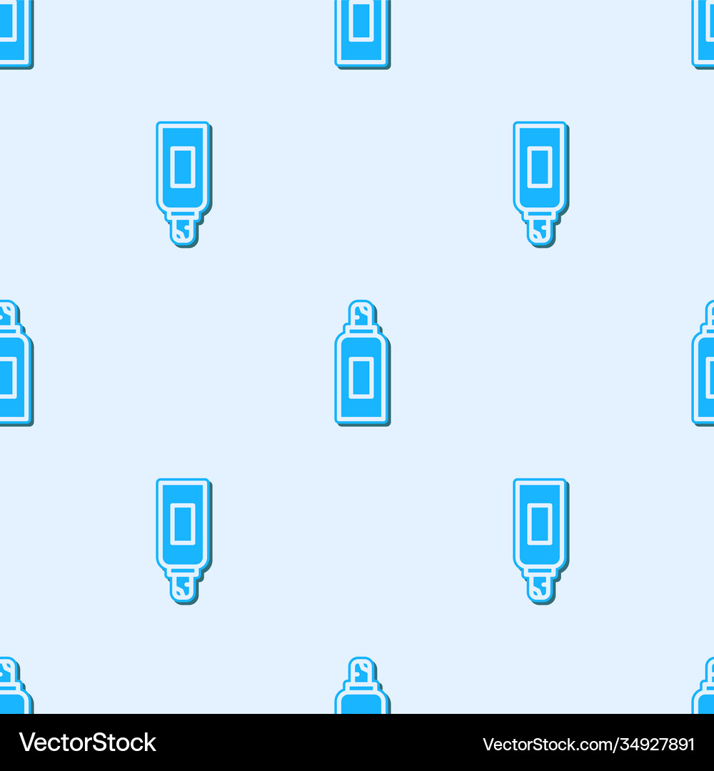Blue line paint spray can icon isolated seamless Vector Image