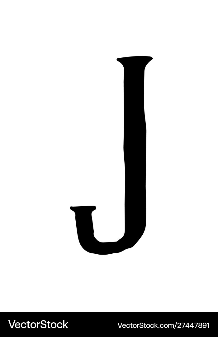 Bumpy elongated font capital letter uneven Vector Image