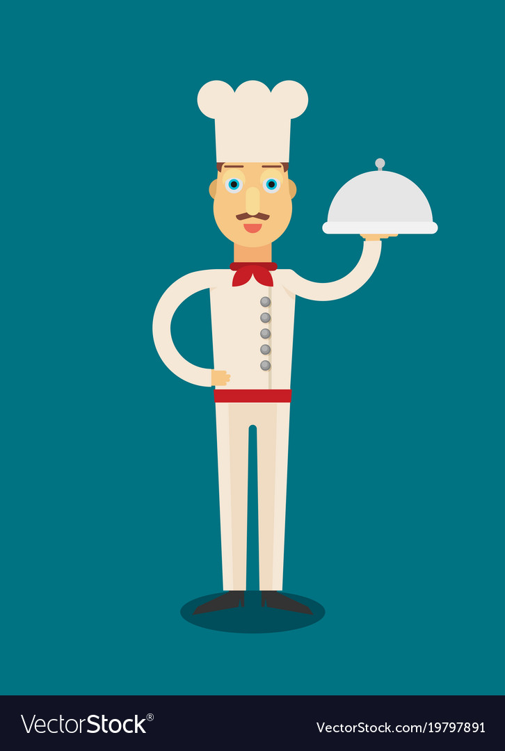 Chef flat design Royalty Free Vector Image - VectorStock