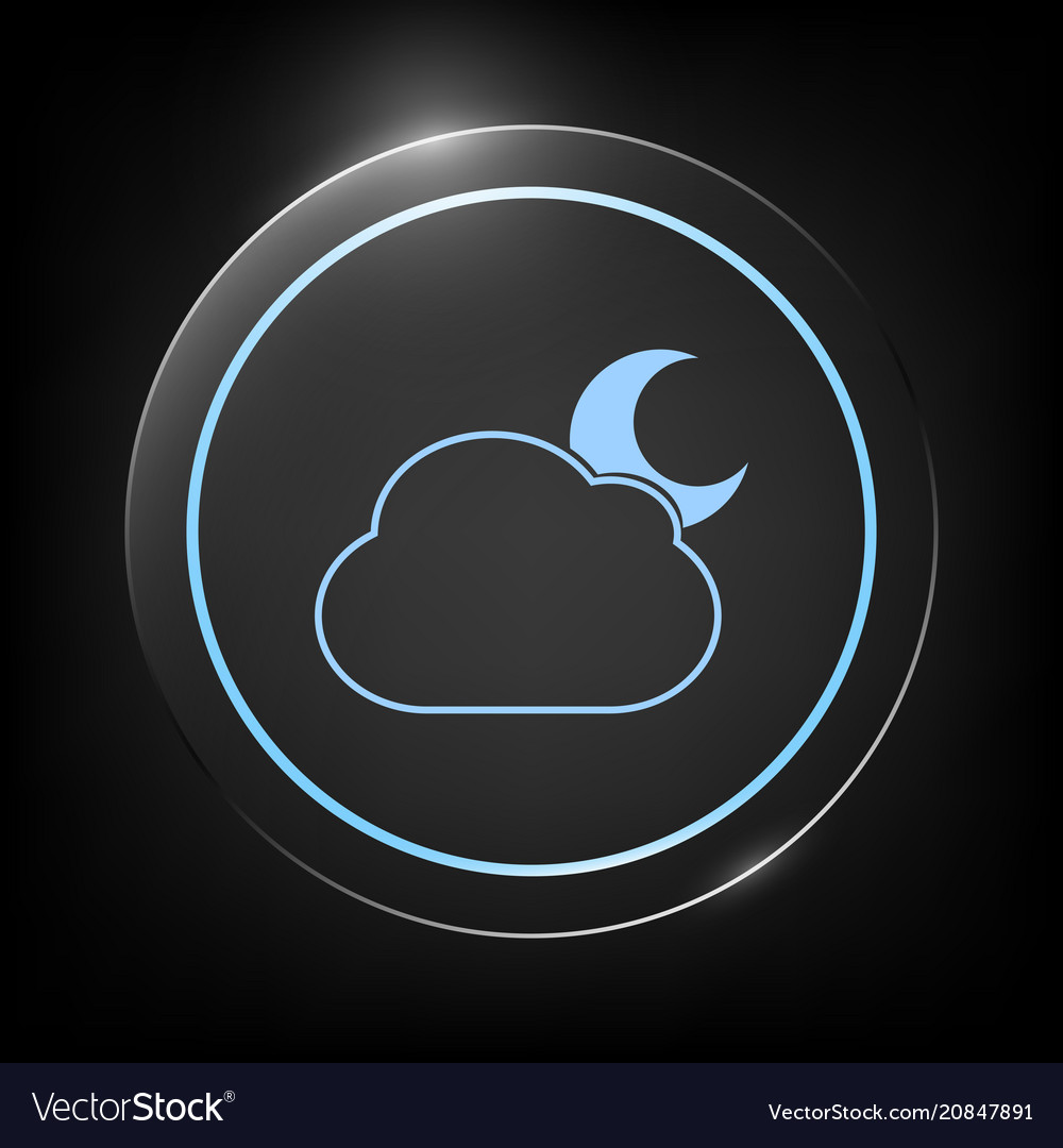 Cloud moon symbol - icon Royalty Free Vector Image