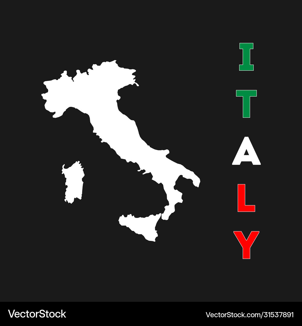 Country shape outlined and filled with flag Vector Image