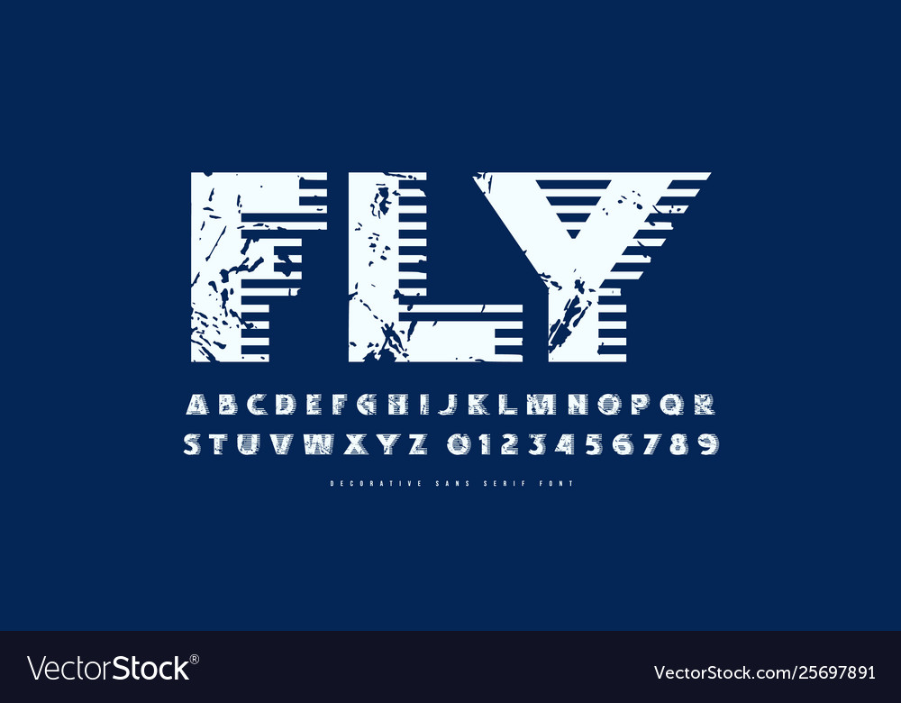Decorative sans serif font Royalty Free Vector Image Decorative sans serif font Royalty Free Vector Image
