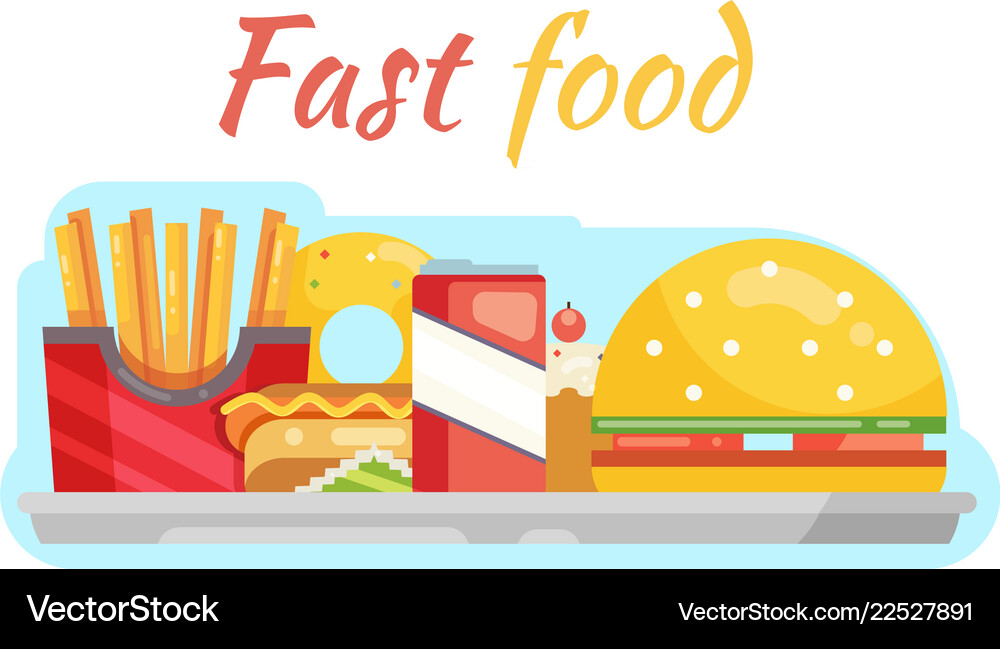 Delicious Fast Food Vegetable Flat Art Royalty Free Vector