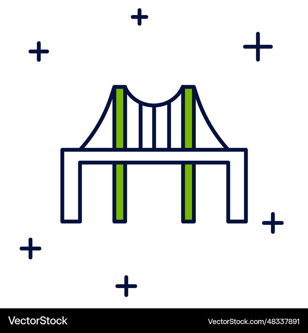 Filled outline golden gate bridge icon isolated Vector Image