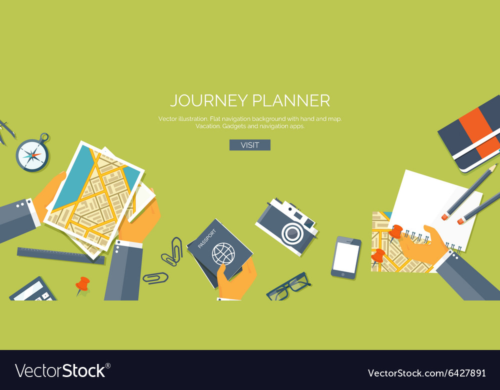 Flat header navigation Royalty Free Vector Image