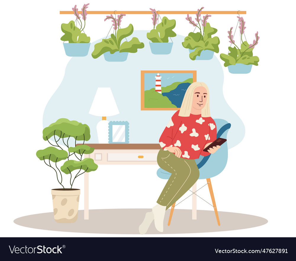 Green workplace flat composition Royalty Free Vector Image