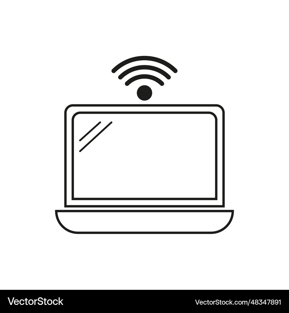 Internet access laptop icon with wifi signal Vector Image