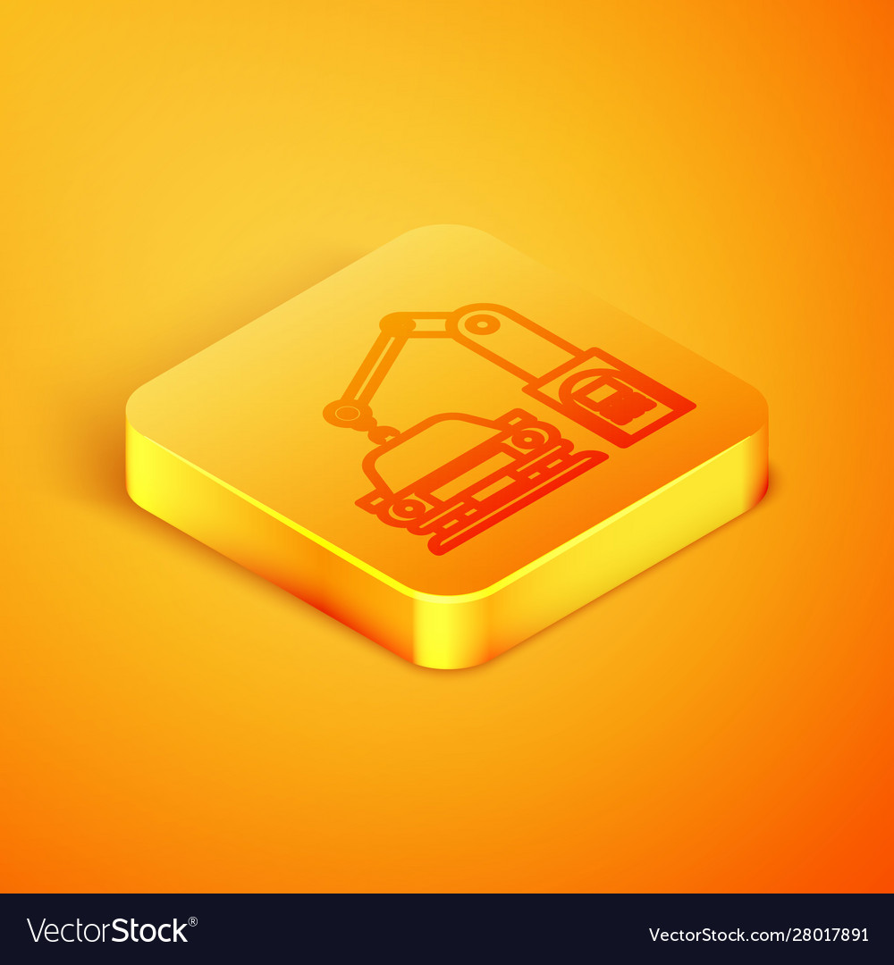 Isometric line industrial machine robotic robot Vector Image Isometric line industrial machine robotic robot Vector Image