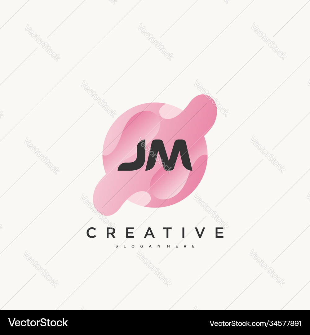 Jm initial letter colorful logo icon design Vector Image