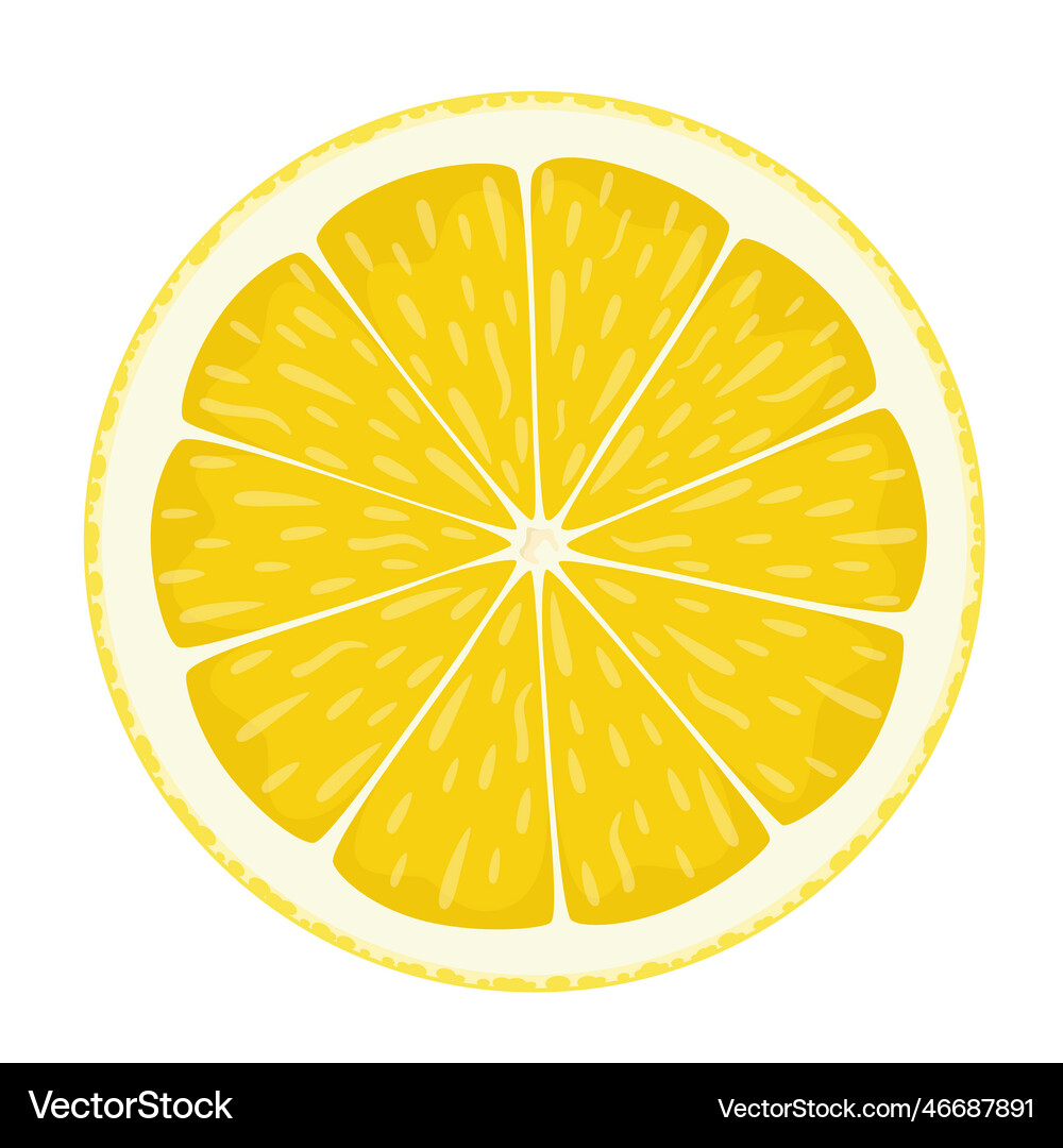 Juicy slice of lemon Royalty Free Vector Image