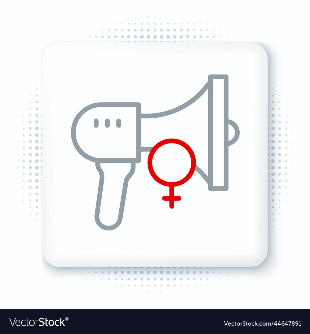 Line Female Movement Feminist Activist Royalty Free Vector