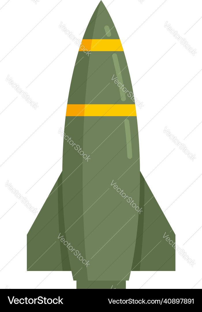 Missile military icon flat isolated Royalty Free Vector