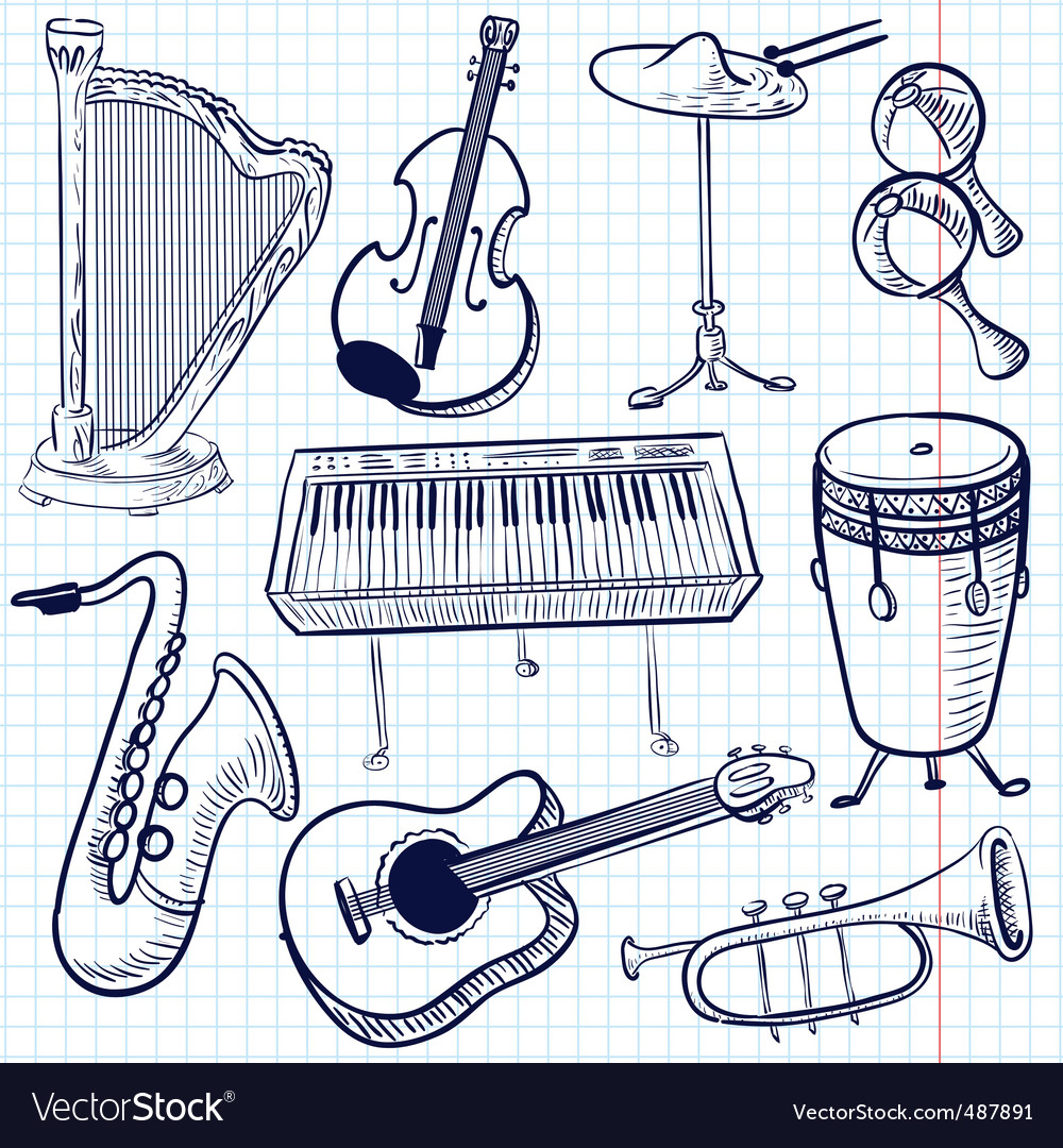 Musical instruments Royalty Free Vector Image - VectorStock