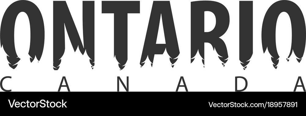 Ontario canada text or labels with silhouette Vector Image