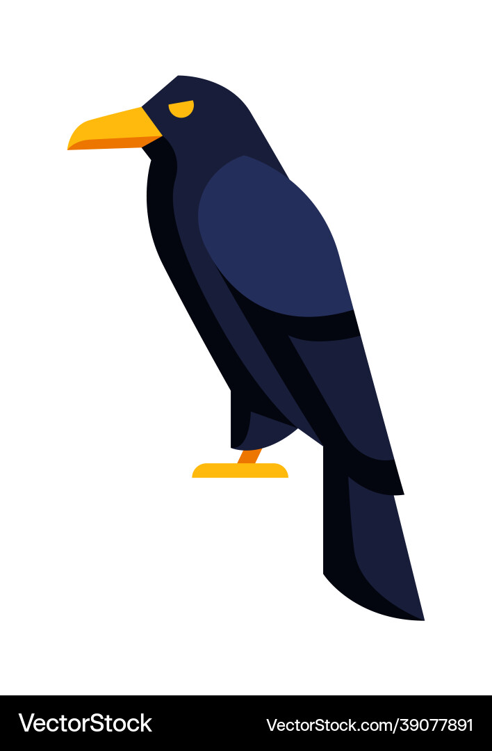 Stylized raven image of wild bird Royalty Free Vector Image