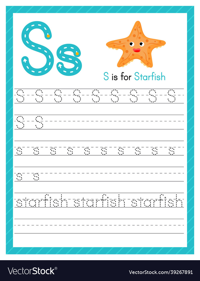 Trace letter s uppercase and lowercase alphabet Vector Image