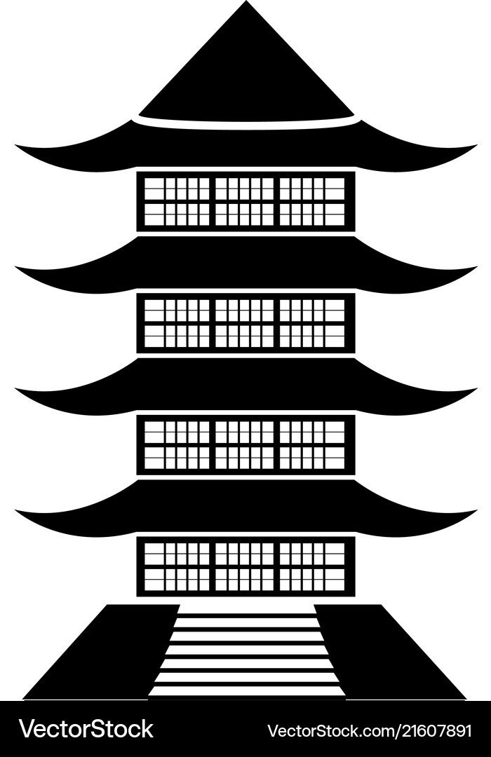 Traditional asian building icon Royalty Free Vector Image