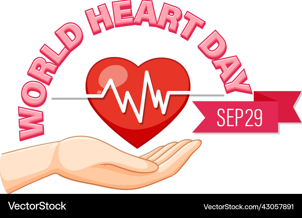 World heart day september 29 Royalty Free Vector Image
