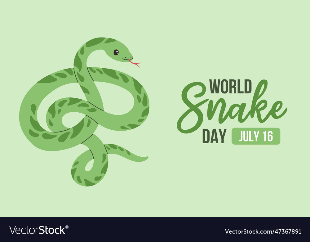 World snake day july 16 holiday concept Royalty Free Vector