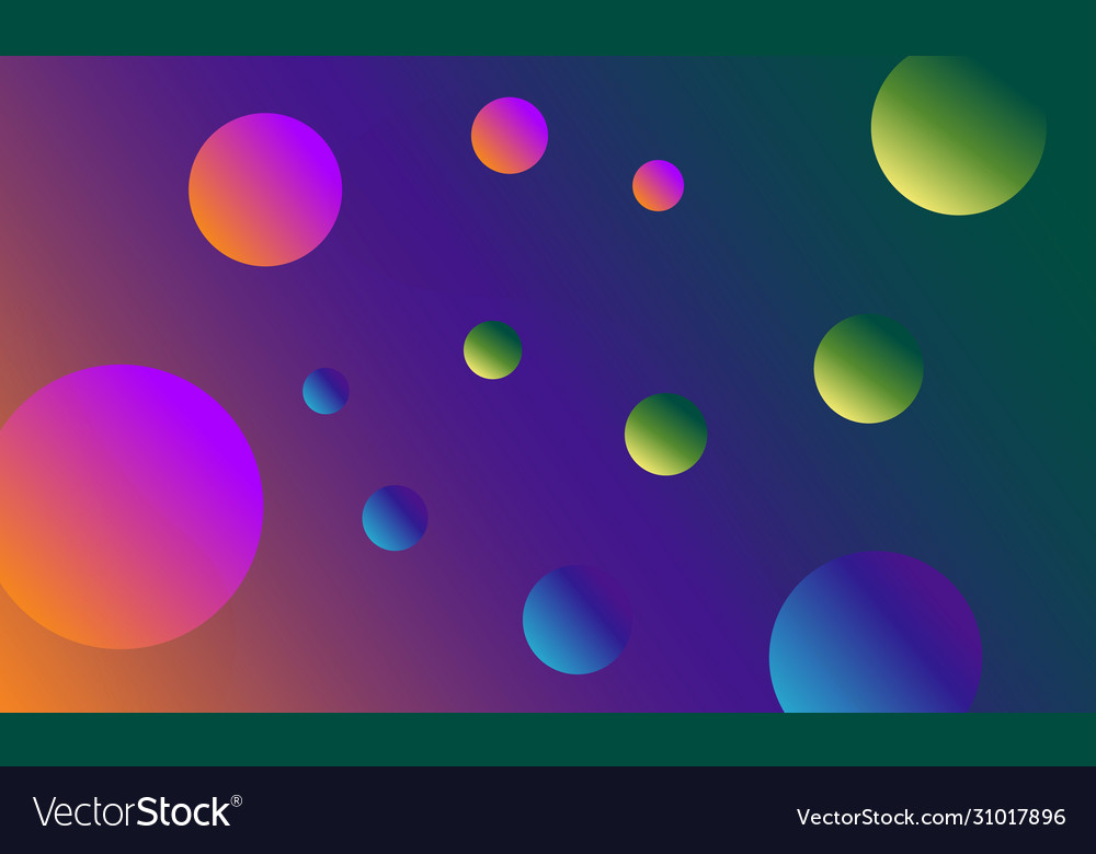 Abstract colorful gradient background with spheres