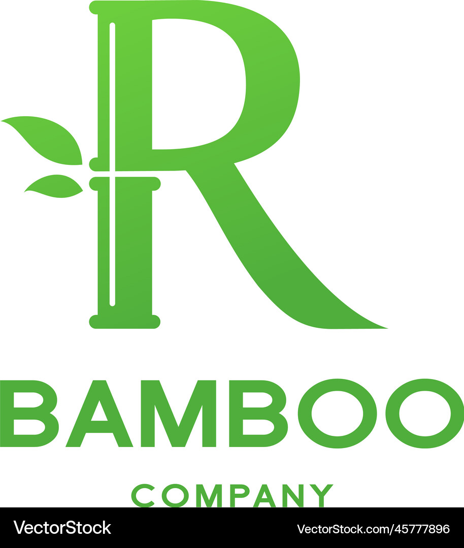 Bamboo r letter or alphabet logo template Vector Image
