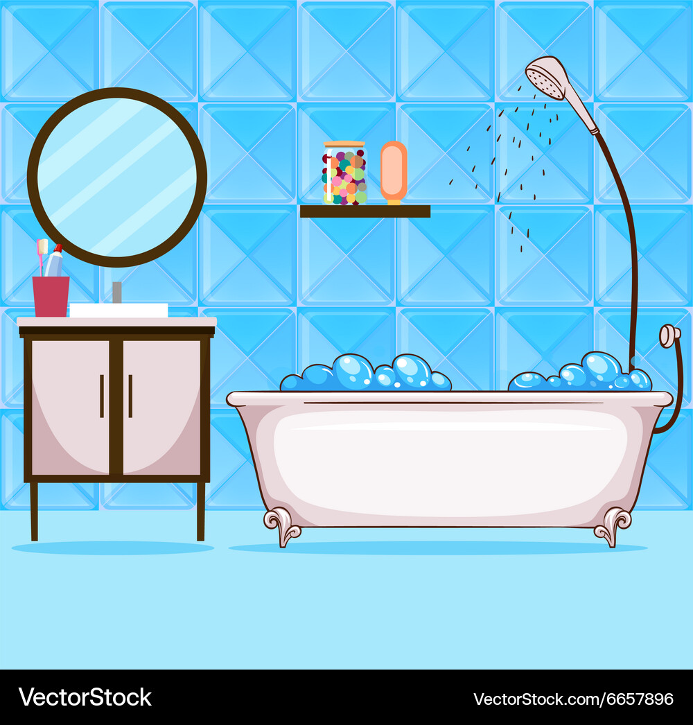 Bathroom with bathtub and shower Royalty Free Vector Image