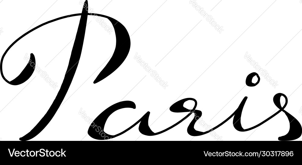 Black hand drawing in word paris on white Vector Image
