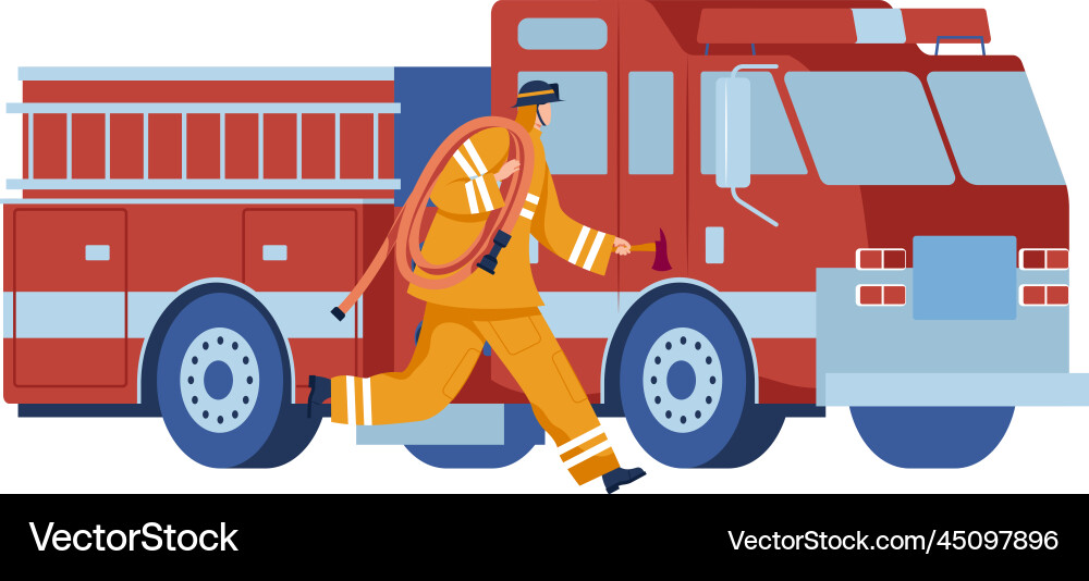 Fire engine red truck emergency vehicle rescue Vector Image