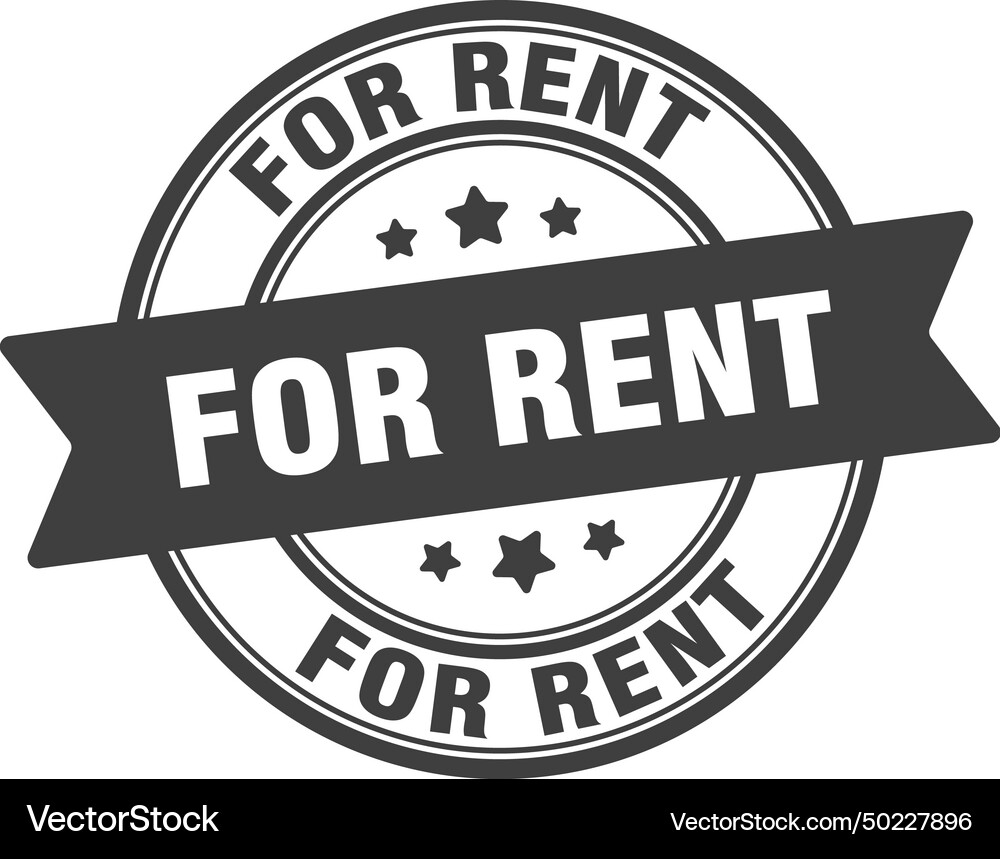 For rent stamp label on transparent Royalty Free Vector