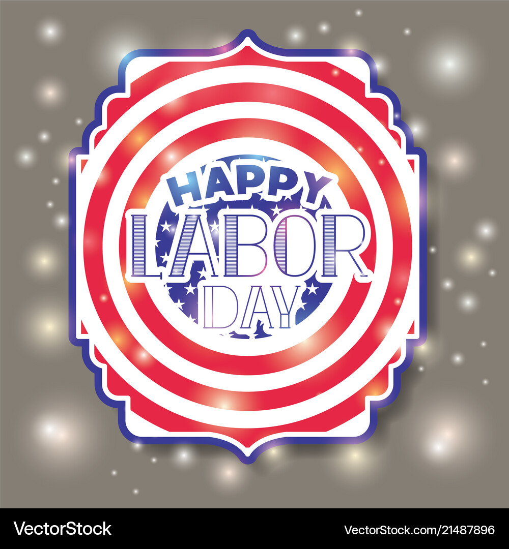 Happy labor day with usa flag frame Royalty Free Vector