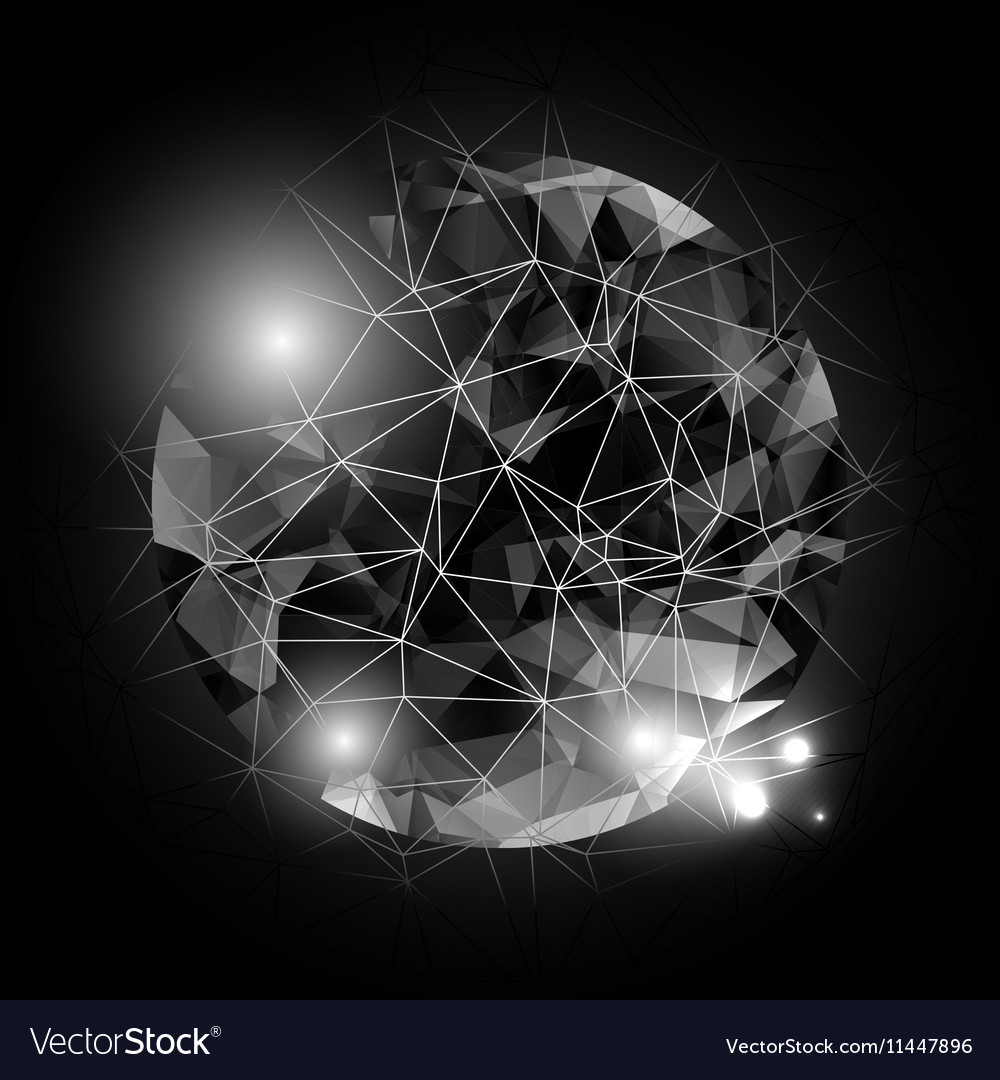 Low poly circular shape Royalty Free Vector Image