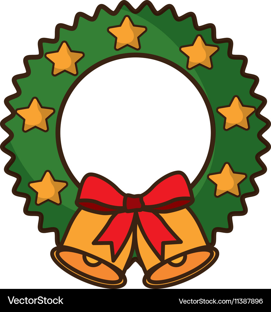 Merry christmas bell isolated icon Royalty Free Vector Image
