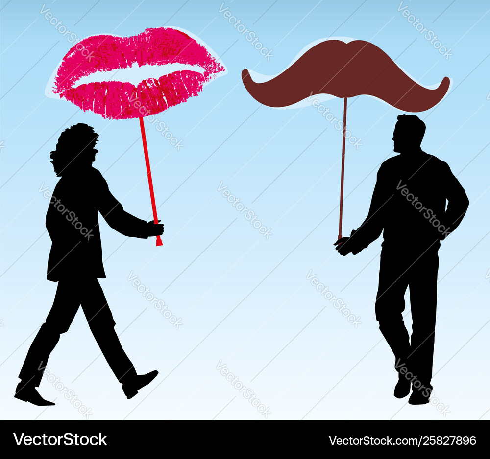 Metaphor rendez vous between a man and woman Vector Image