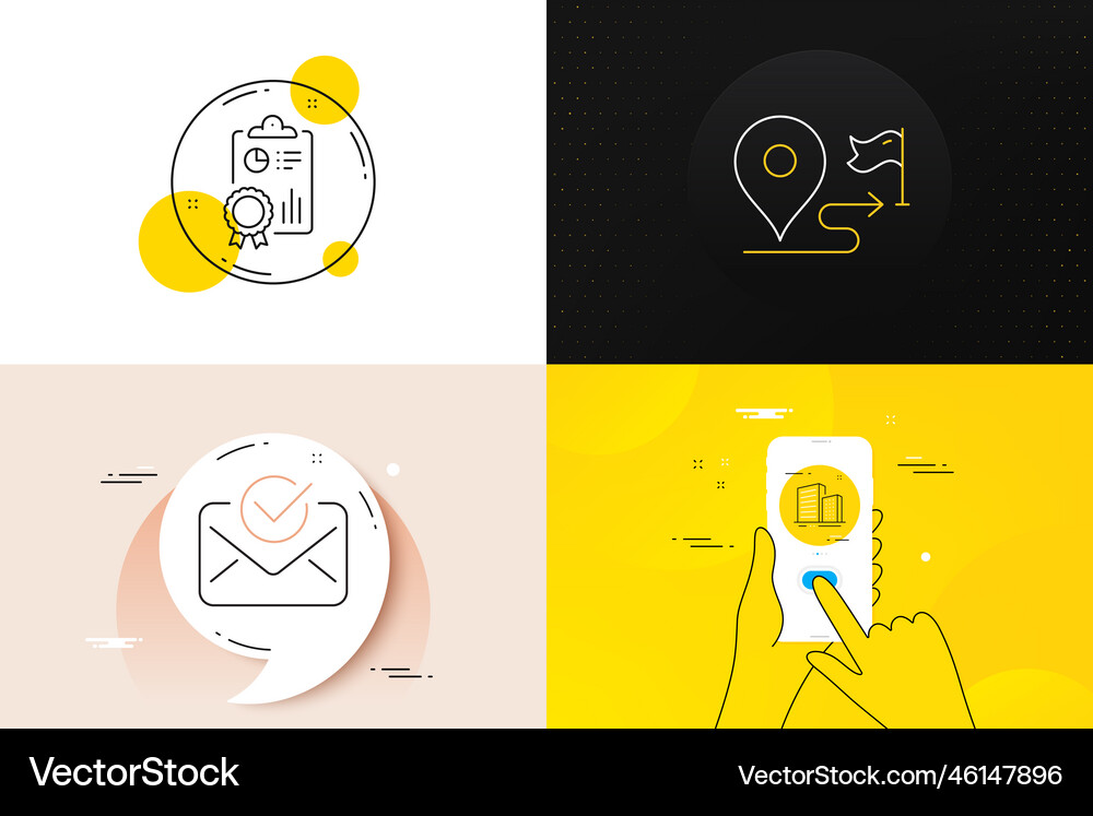 Minimal set of approved mail buildings Royalty Free Vector