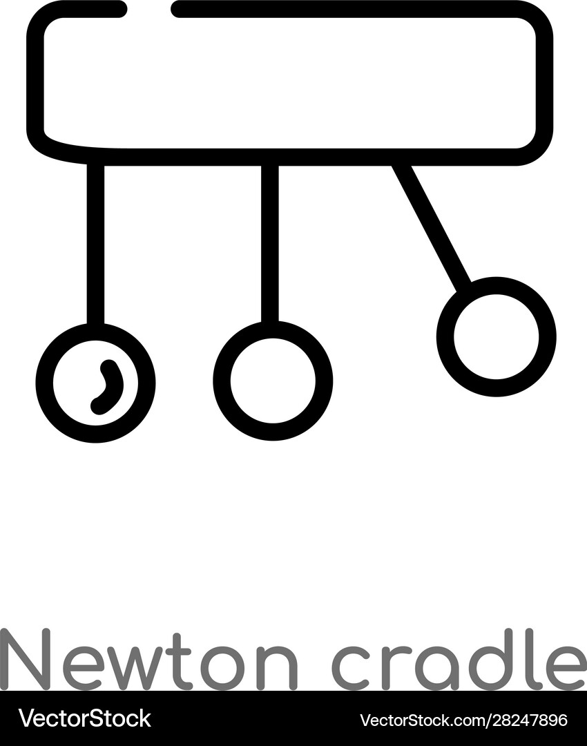 Outline newton cradle icon isolated black simple Vector Image