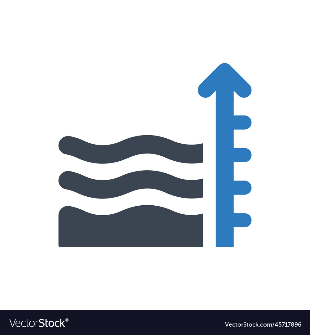 Sea level rise icon Royalty Free Vector Image - VectorStock