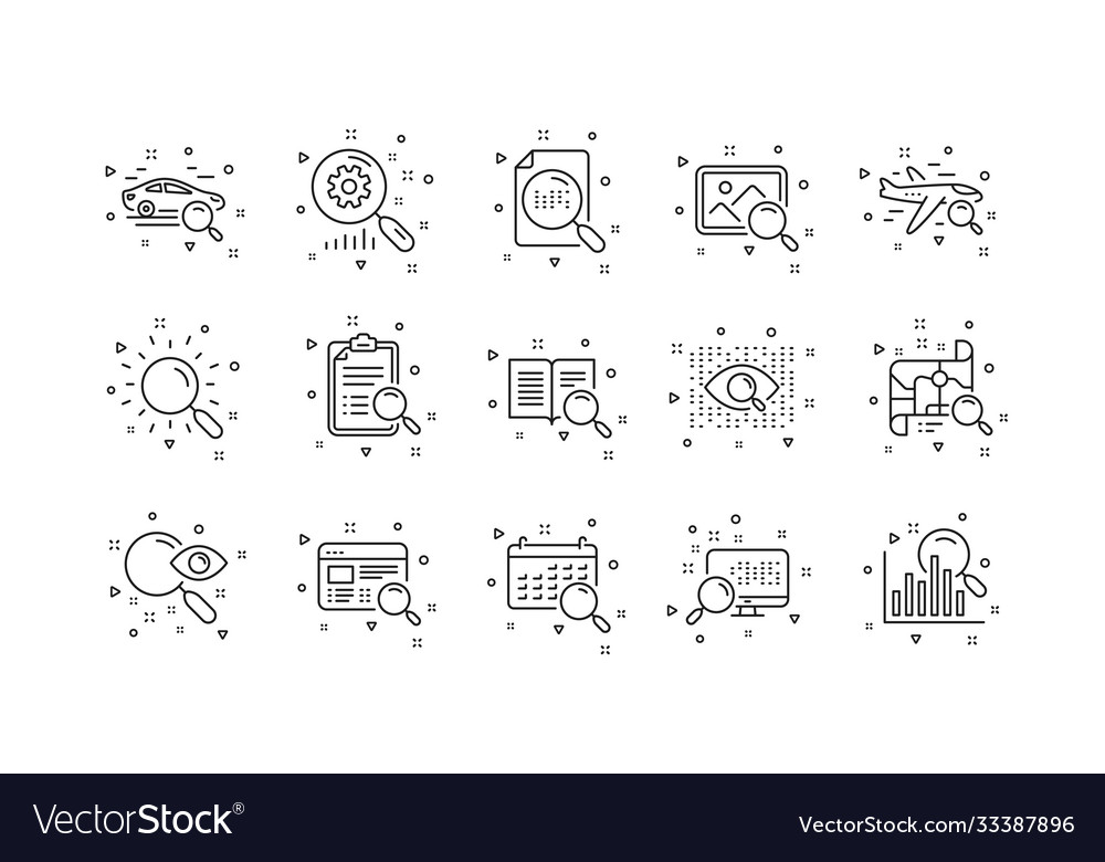 Search line icons indexation artificial Royalty Free Vector