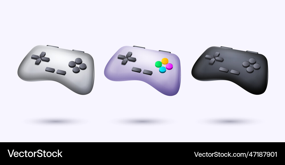 3d game joystick control gamer toy game pad Vector Image
