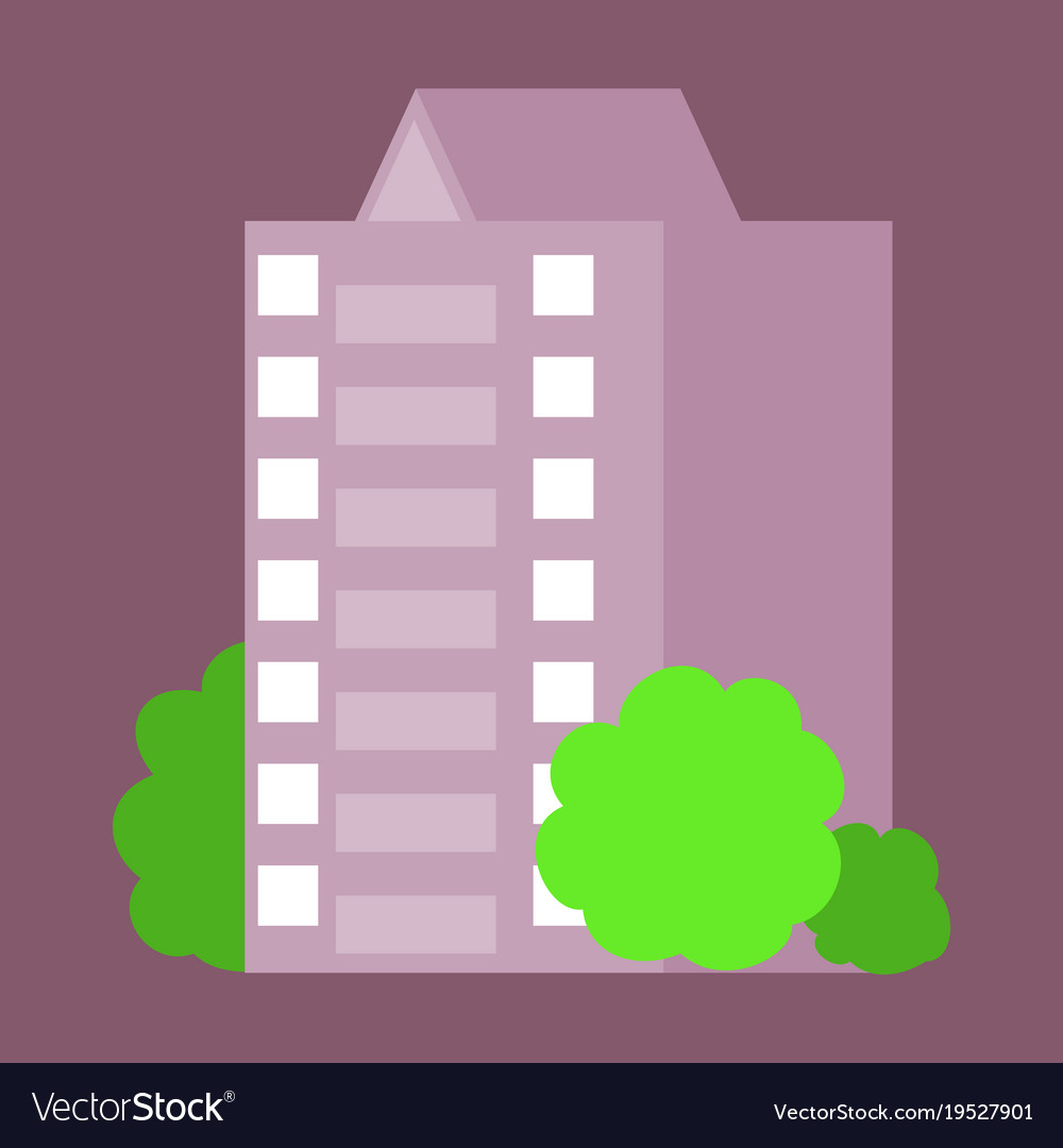 A modern multi-storey building with complex Vector Image