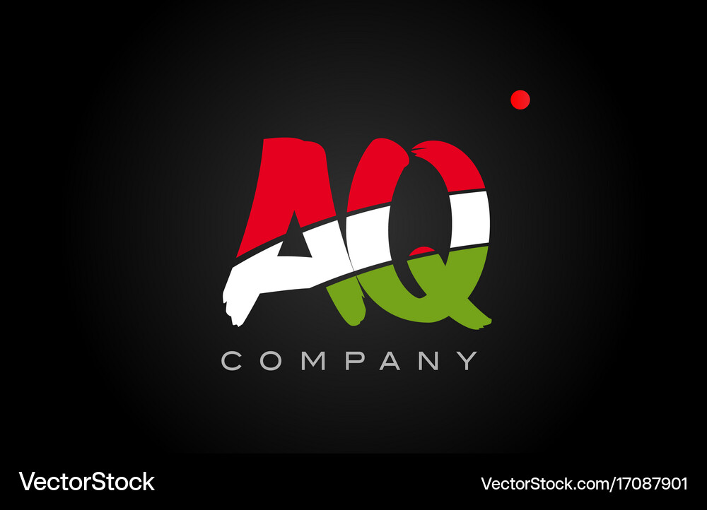 Aq a q alphabet letter logo combination icon Vector Image