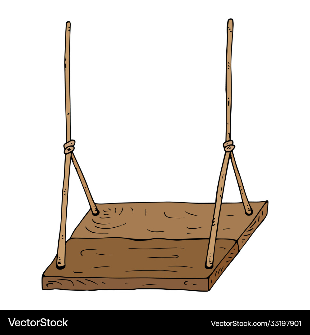 Children wooden swing swing from Royalty Free Vector Image