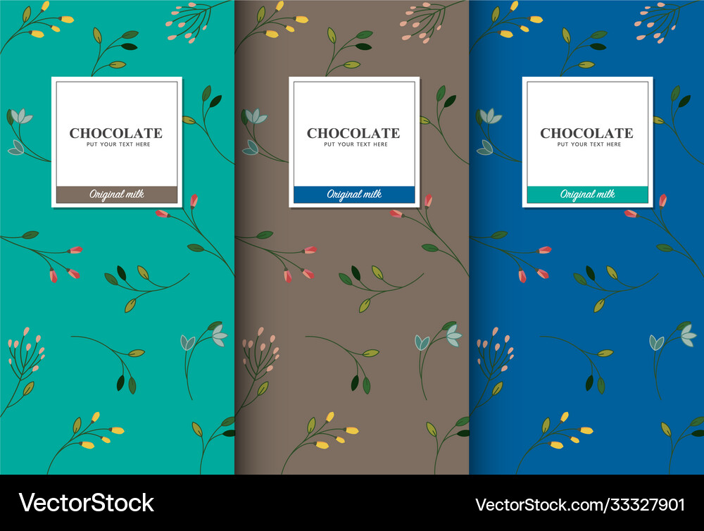 Chocolate bar packaging set trendy luxury product Vector Image