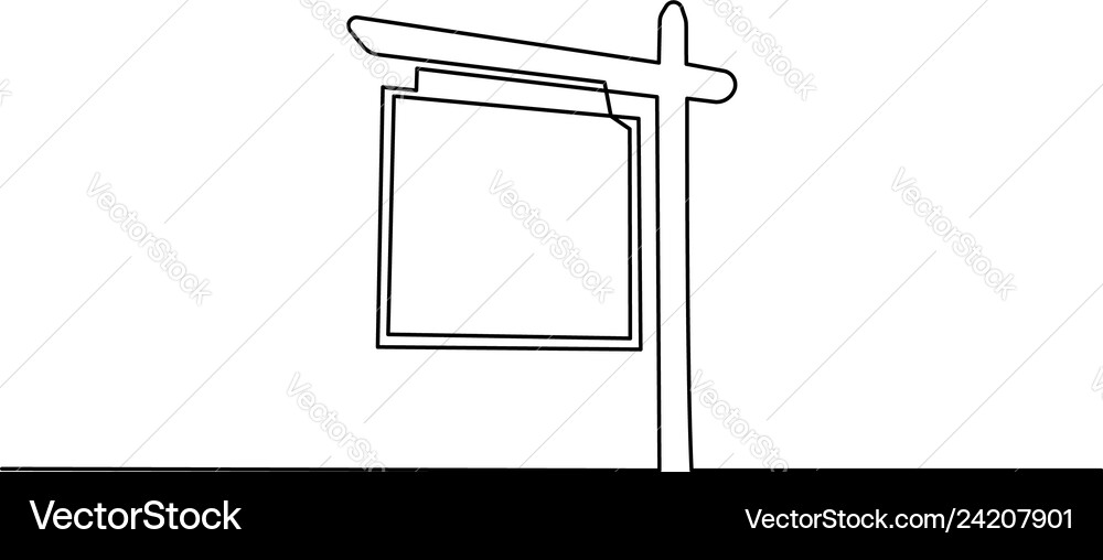 Continuous one line drawing blank sale real estate