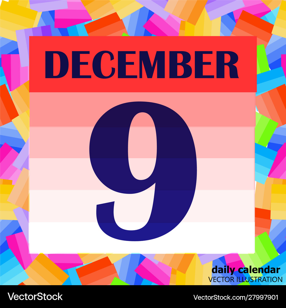 December 9 icon for planning important day Vector Image