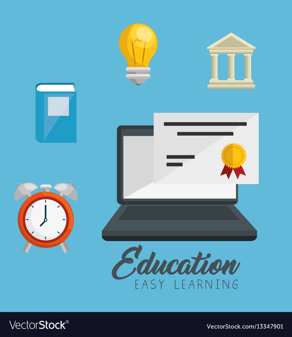 Education easy learning flat icons Royalty Free Vector Image Education easy learning flat icons Royalty Free Vector Image