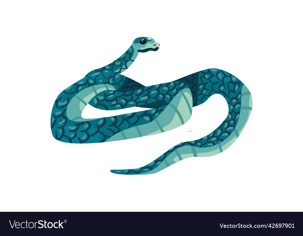 Flat blue snake design Royalty Free Vector Image